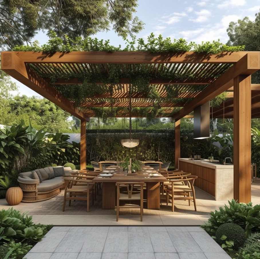 Pergolado De Madeira Na Área Gourmet: Beleza, Funcionalidade E Confort