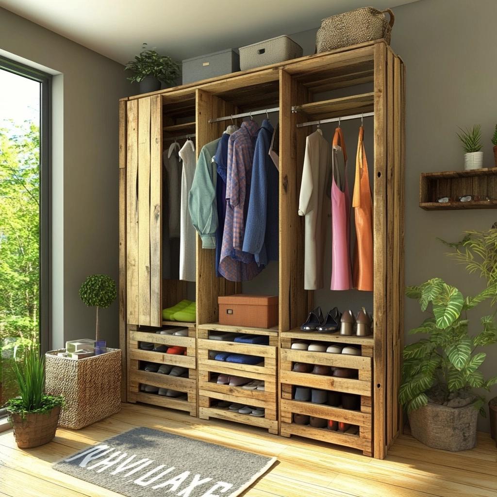 Aprenda A Fazer Um Guarda-Roupa De Pallet Com 50 Ideias Inspiradoras