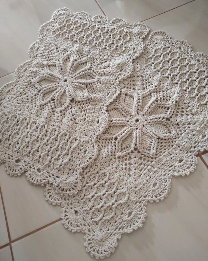 Tapete De Crochê Retangular: 10 Modelos E Tutoriais Para Sua Casa